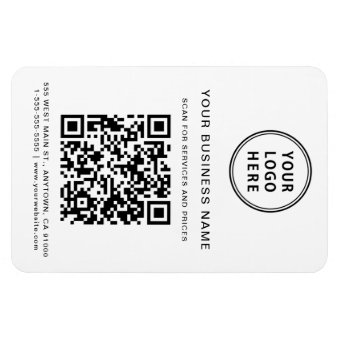 Business Logo QR Code Promotional Magnet | Zazzle