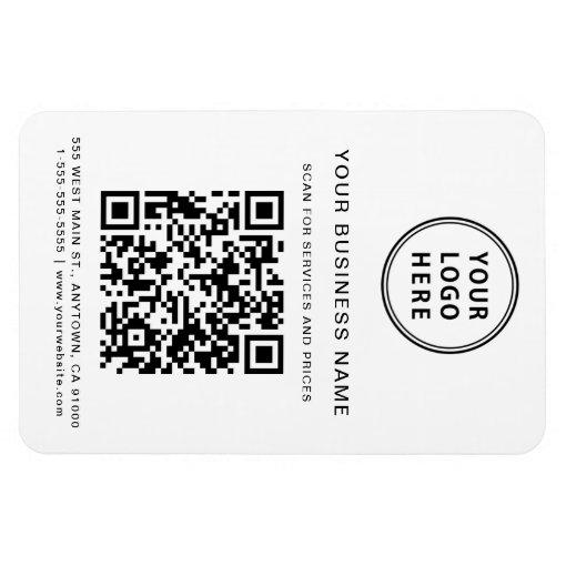 Business Logo QR Code Promotional Magnet | Zazzle
