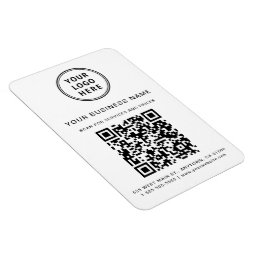 Business Logo QR Code Promotional Magnet | Zazzle