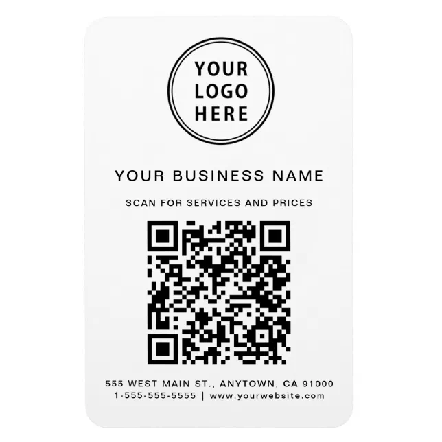 Business Logo QR Code Promotional Magnet | Zazzle