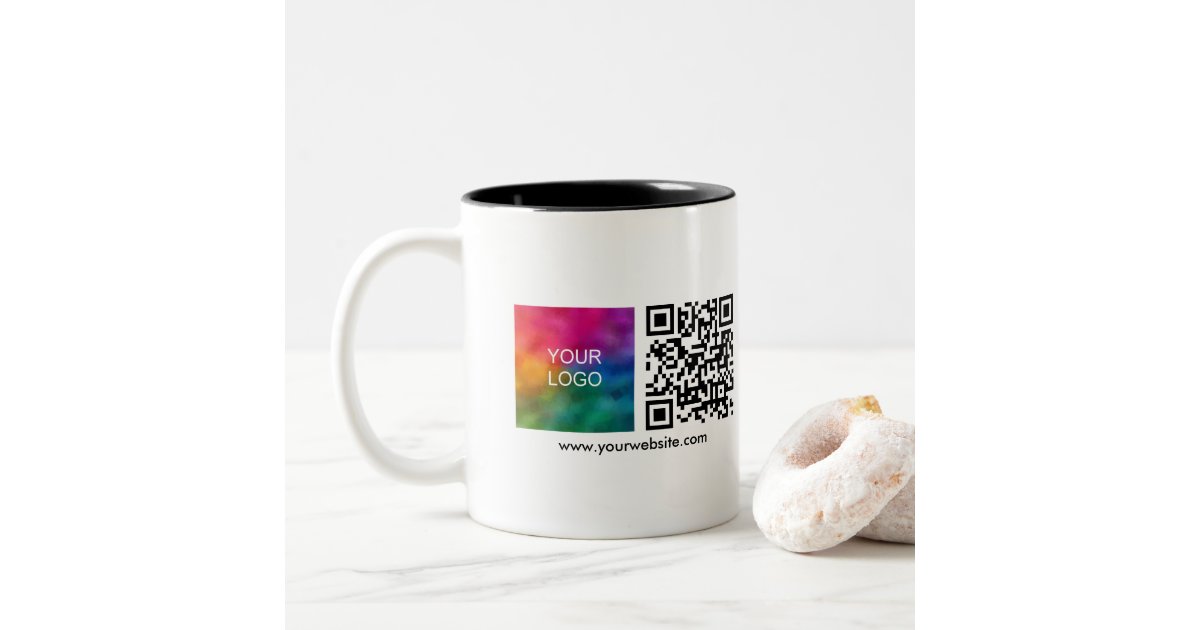 Business Logo QR Code Scan Me Template Minimalist Two-Tone Coffee Mug ...