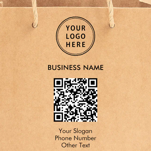 Business Logo QR Code Self-inking Stamp | Zazzle