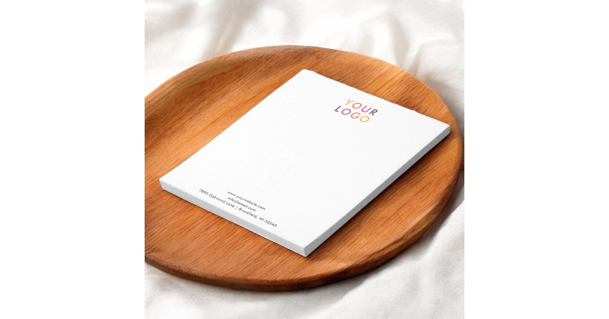 Business Logo QR Code Simple Notepad | Zazzle