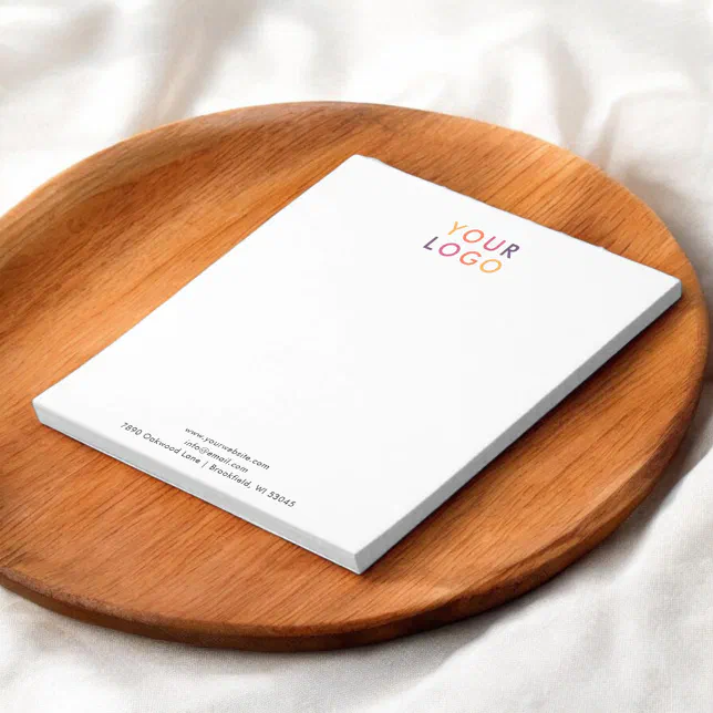 Business Logo QR Code Simple Notepad | Zazzle