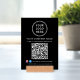 Business Logo QR Code Social Media Tabletop Sign Holder | Zazzle