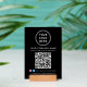 Business Logo QR Code Social Media Tabletop Sign Holder | Zazzle