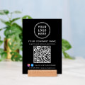 Modern Business Leave Review QR Code Sign Holder | Zazzle