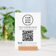 Business Logo QR Code Social Media Tabletop Sign Holder | Zazzle