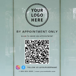 Business Logo QR Code Social Media Window Cling | Zazzle