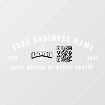 Business logo qr code Vinyl Car Truck Window Decal | Zazzle