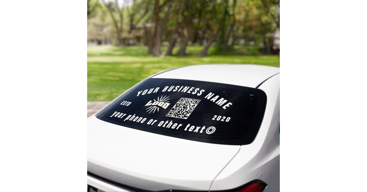 Business logo qr code Vinyl Car Truck Window Decal | Zazzle