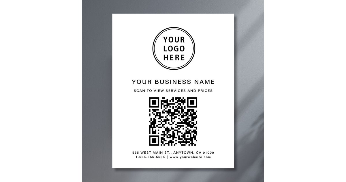 Business Logo QR Code Wall Acrylic Photo Tile | Zazzle
