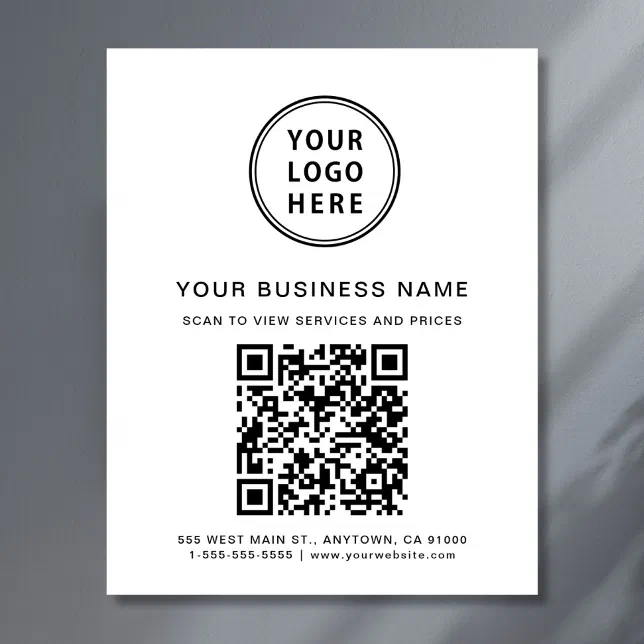 Business Logo QR Code Wall Acrylic Photo Tile | Zazzle