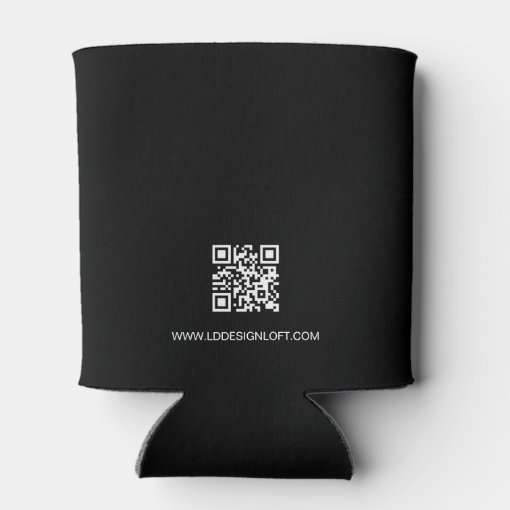 Business logo QR code website professional Custom Can Cooler | Zazzle