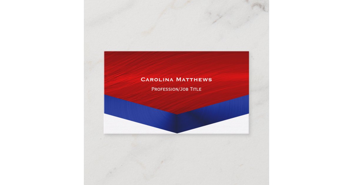 Business Logo Red White Blue Business Card | Zazzle