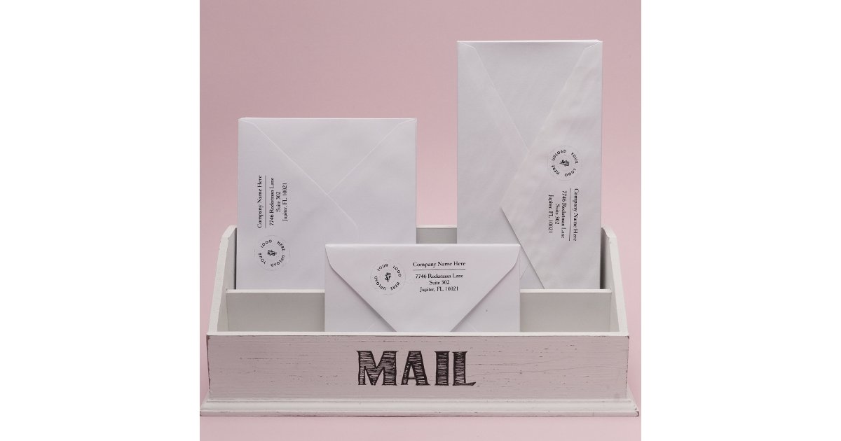 Business Logo Return Address Rubber Stamp | Zazzle