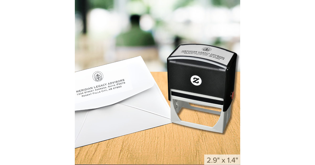 Business Logo Return Address Self-inking Stamp | Zazzle