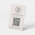 Business Logo Scan Me QR Code Pink Pedestal Sign | Zazzle