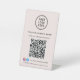Business Logo Scan Me QR Code Social Media Pink Pedestal Sign | Zazzle