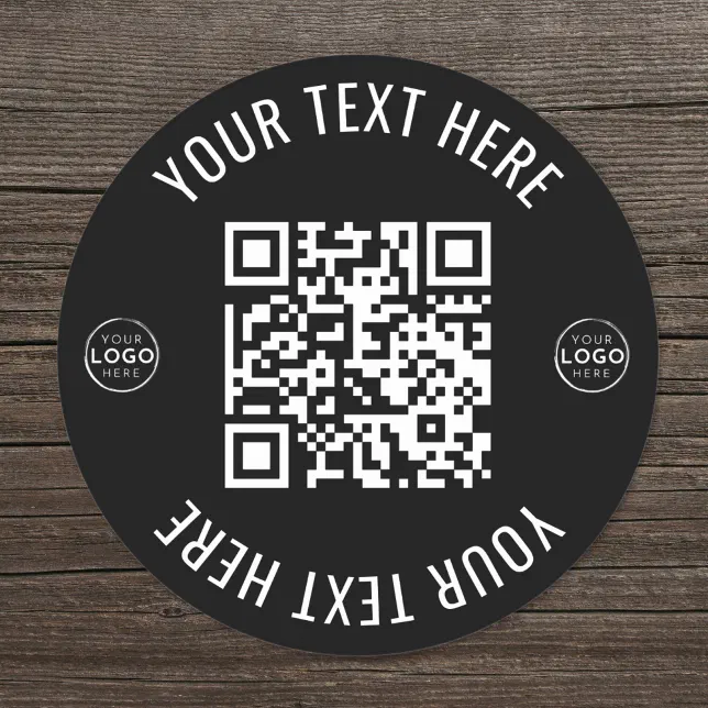 Business Logo Scan QR Code Classic Round Sticker | Zazzle