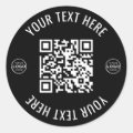 Business Logo Scan QR Code Classic Round Sticker | Zazzle