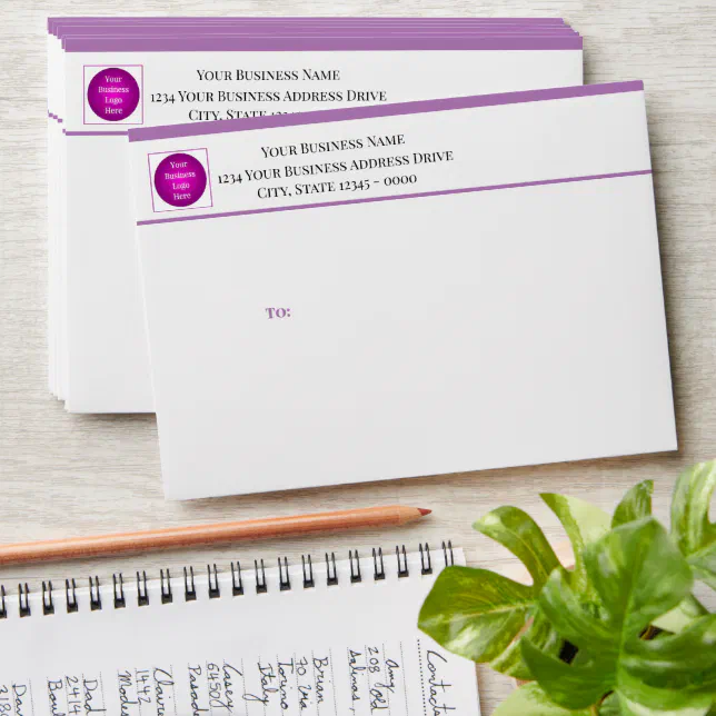 Business Logo | Self Addressed | White | Envelopes | Zazzle