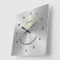 Business Logo Silver Square Wall Clock | Zazzle