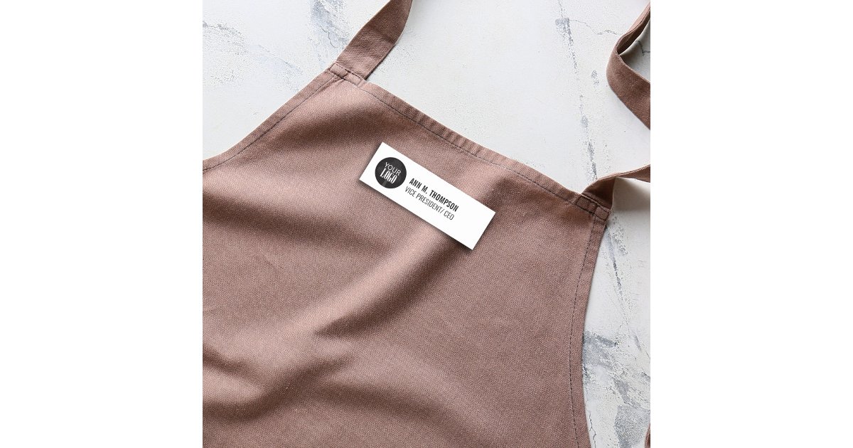 Business Logo Simple Employee Name Name Tag | Zazzle