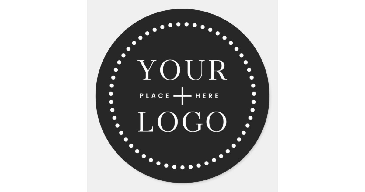 Business Logo Simple Minimalist Black Classic Round Sticker | Zazzle