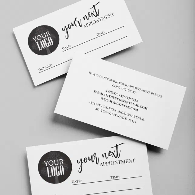 Business Logo Simple Minimalist Script Appointment Card | Zazzle