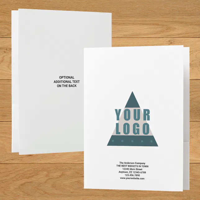 Business Logo Simple Modern Marketing Promo Pocket Folder | Zazzle