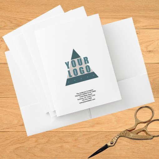 Business Logo Simple Modern Marketing Promo Pocket Folder | Zazzle