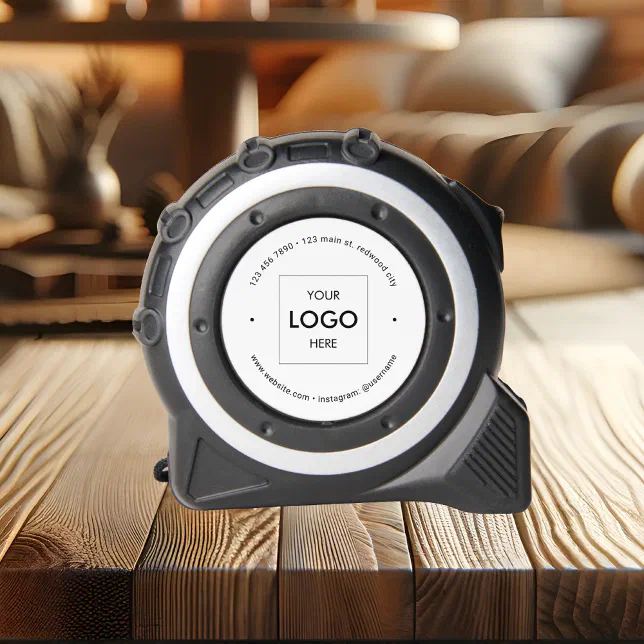 Business Logo Simple White Tape Measure | Zazzle