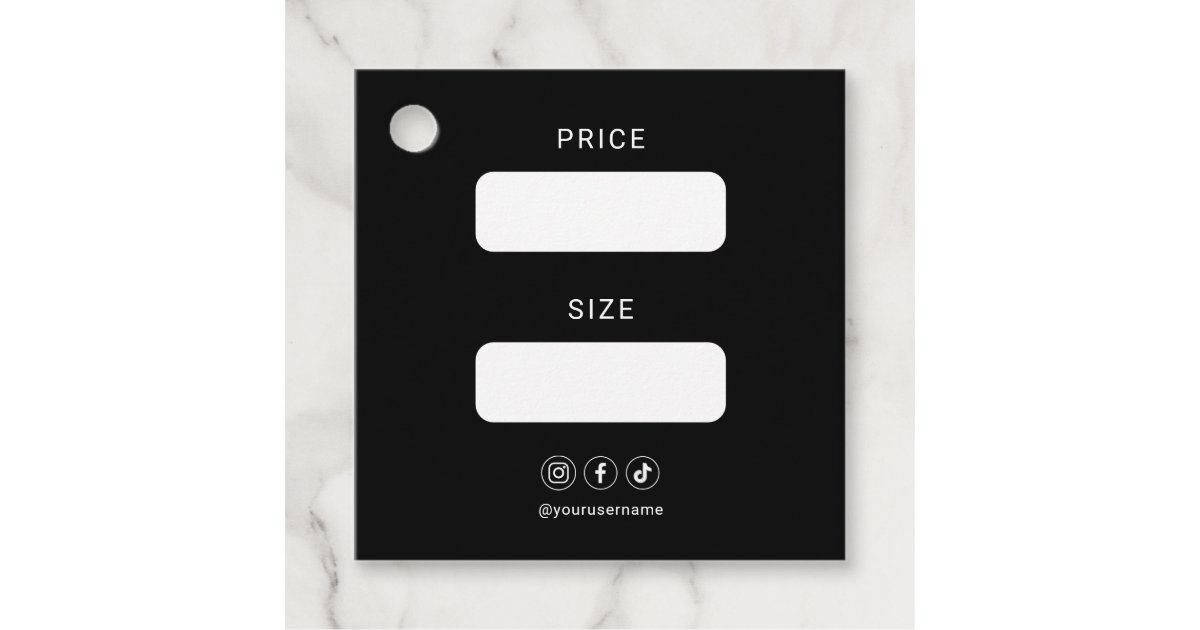 Business Logo Social Media Professional Favor Tags | Zazzle