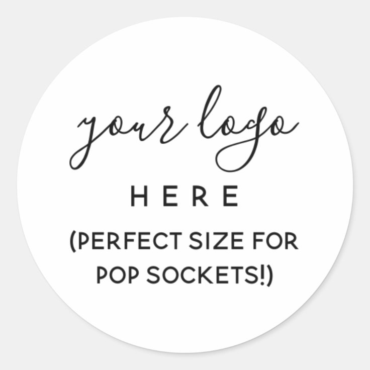 Business Logo Sticker Custom Branding Pop Sockets | Zazzle