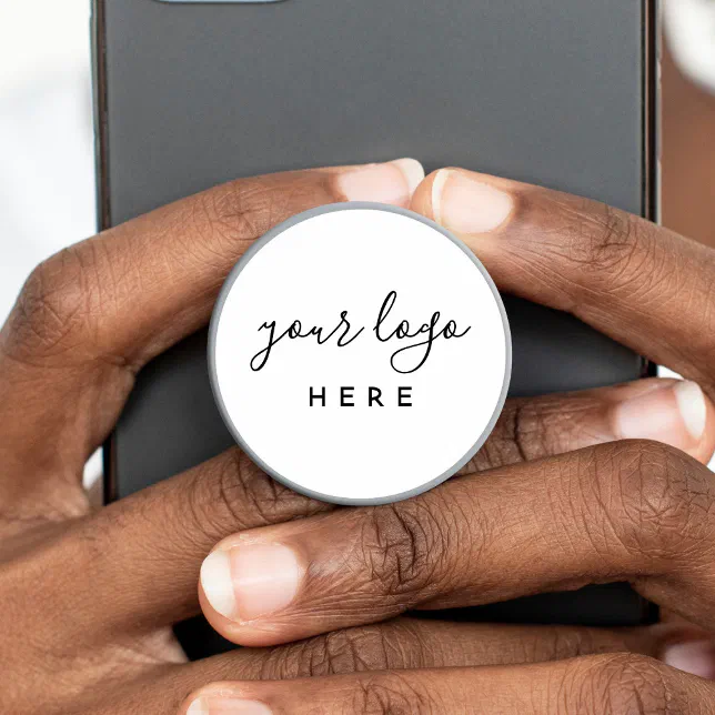 Business Logo Sticker Custom Branding Pop Sockets | Zazzle