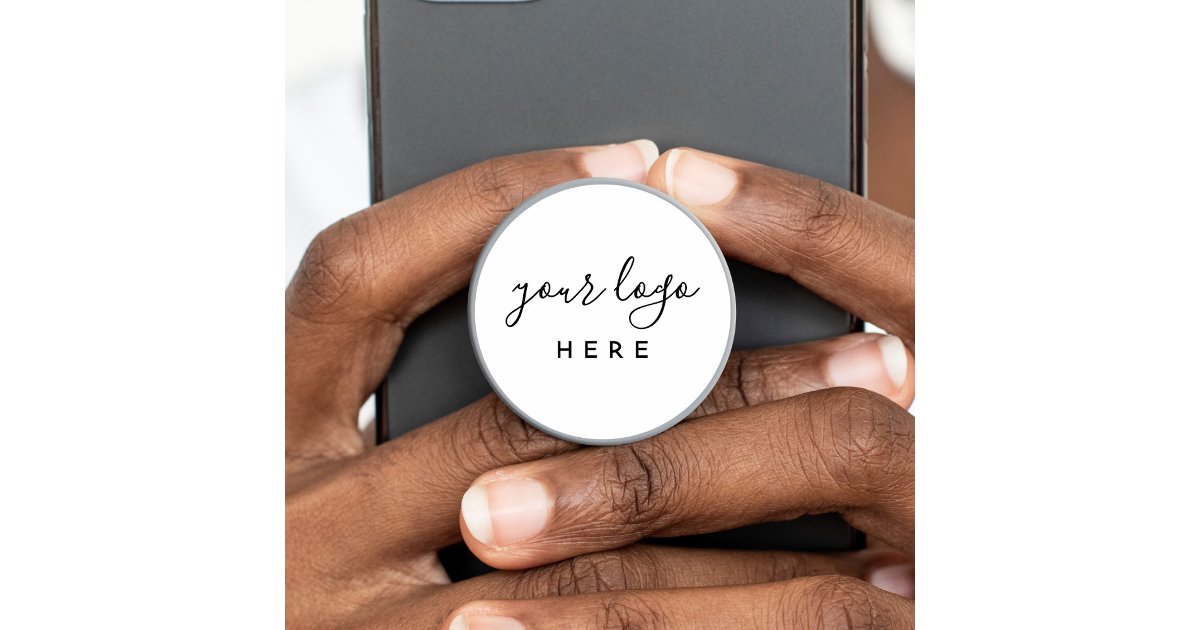 Business Logo Sticker Custom Branding Pop Sockets | Zazzle