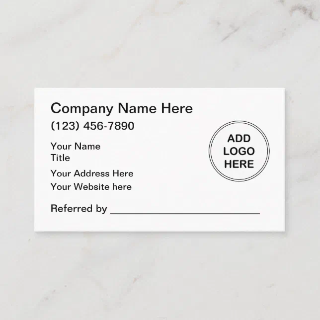 Business Logo Template Referral Cards | Zazzle