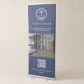 Business Logo Text Photo Professional QR Code Blue Retractable Banner ...