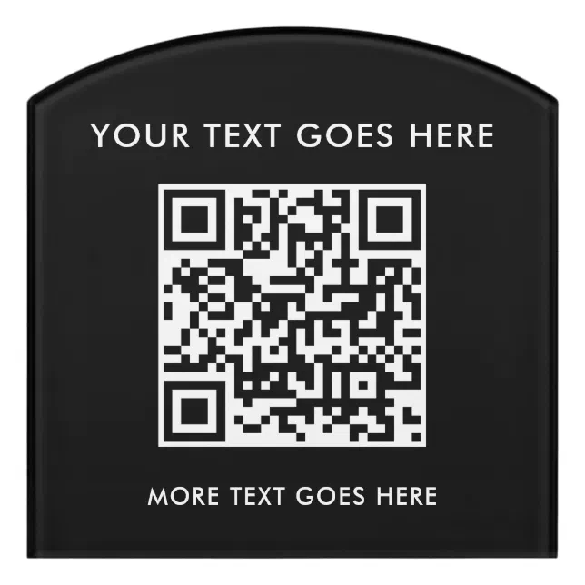 Business Logo Text QR Code Clean Create Your Own Door Sign | Zazzle