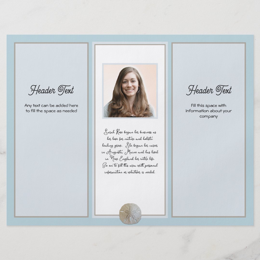 Business Logo Tri-fold Brochure Owner Photo Flyer | Zazzle