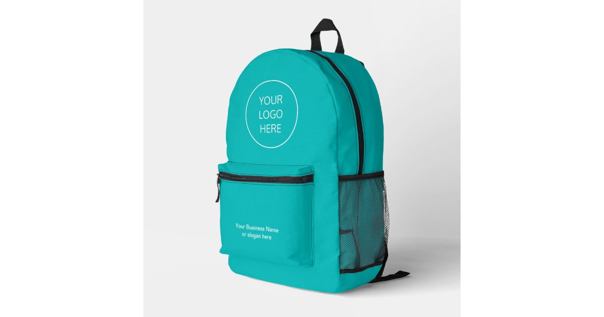 Business Logo Turquoise Backpack | Zazzle
