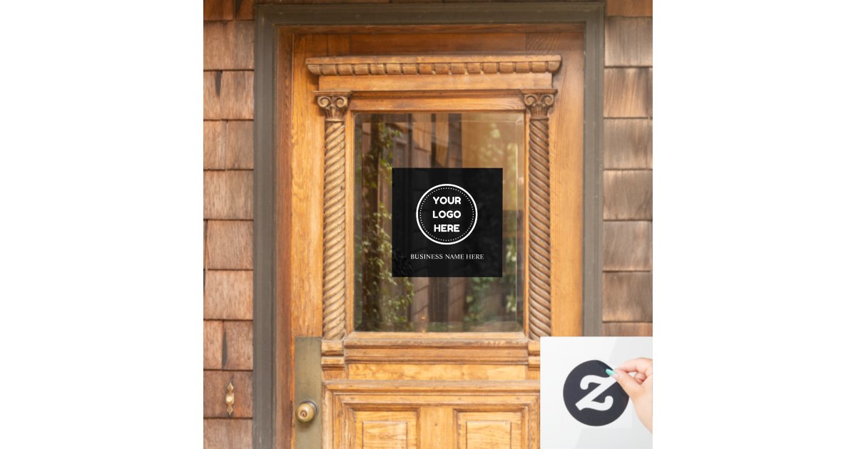 Business Logo Upload Company Logo Custom Black Window Cling | Zazzle