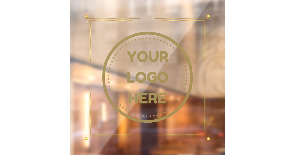Business Logo Upload Company Logo Custom Gold Window Cling | Zazzle
