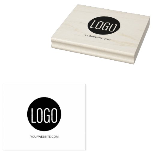 Business Logo Website Customizable Template Rubber Stamp | Zazzle