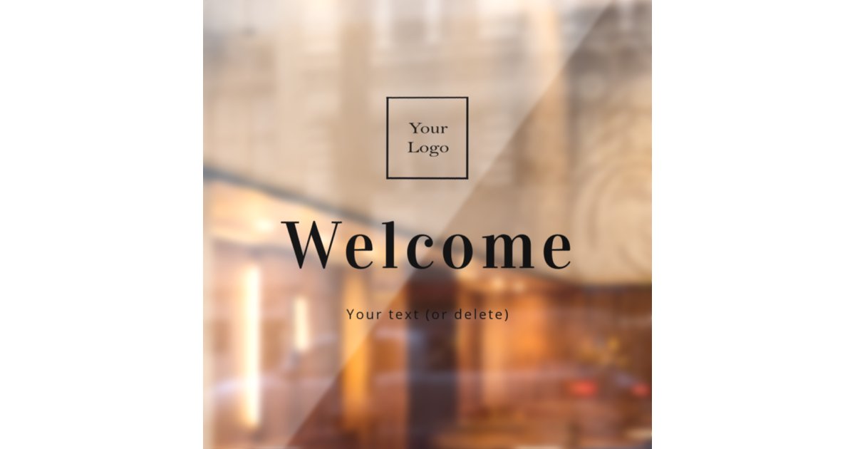 Business logo welcome window cling | Zazzle.com