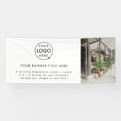 Business Logo | White Minimalist Modern Photo 6' Banner | Zazzle