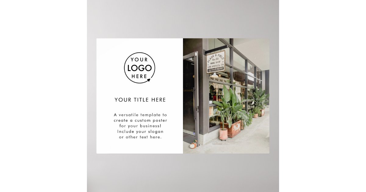 Business Logo | White Minimalist Modern Simple Poster | Zazzle