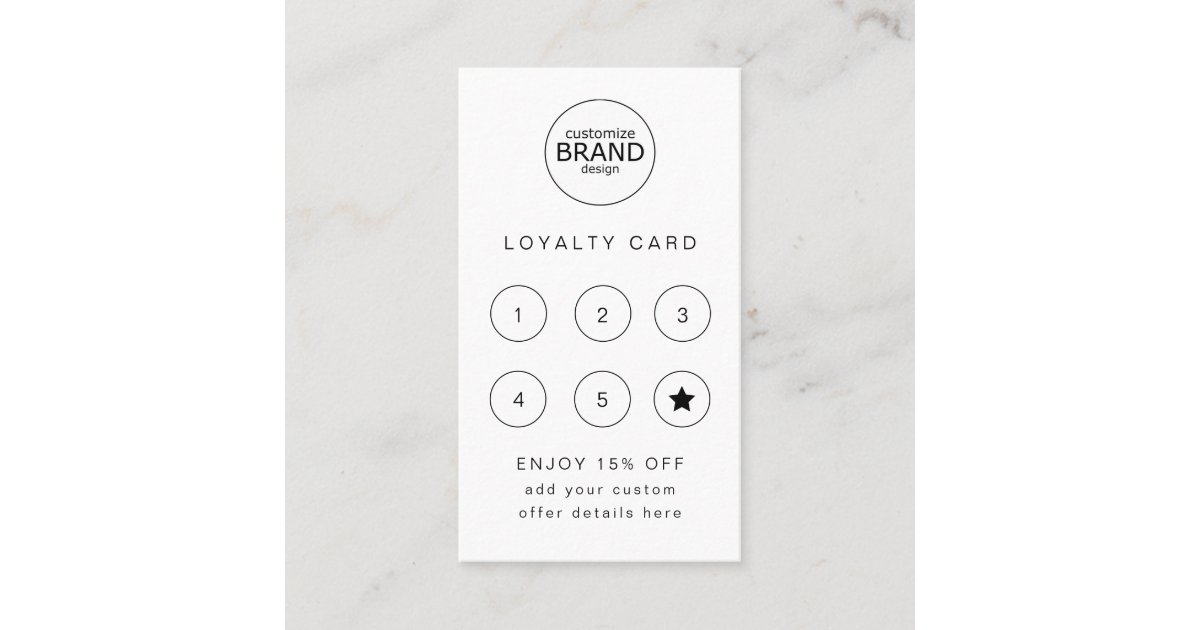Business Logo White Professional Loyalty Card | Zazzle