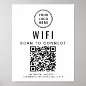 Business Logo Wifi Network QR Code Poster | Zazzle
